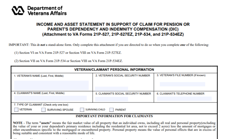 VA Form 21 0958 Printable | VA Form VA Form 21 0958 Printable | VA Form