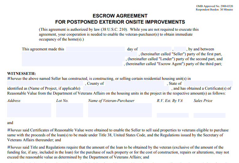 VA Form 26 1859 Form VA Form
