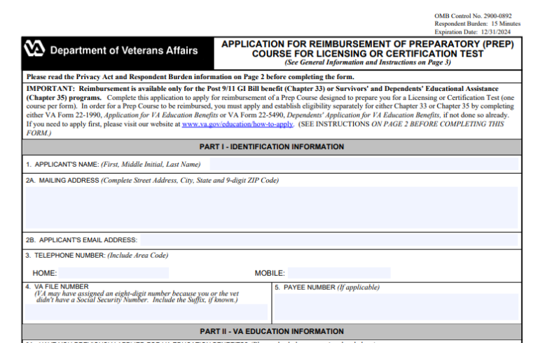 VA Form 22 5490 Printable | VA Form VA Form 22 5490 Printable | VA Form