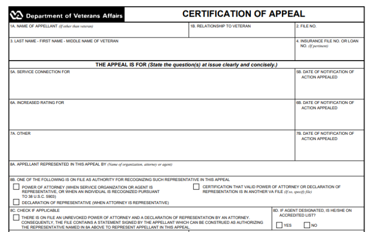 VA Form 8 Printable, Fillable in PDF | VA Form