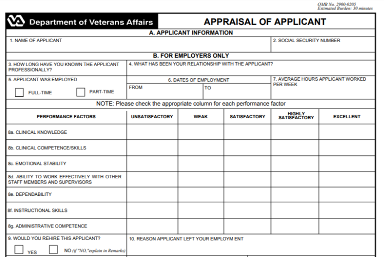 VA Form FL-10-341a Printable | VA Form